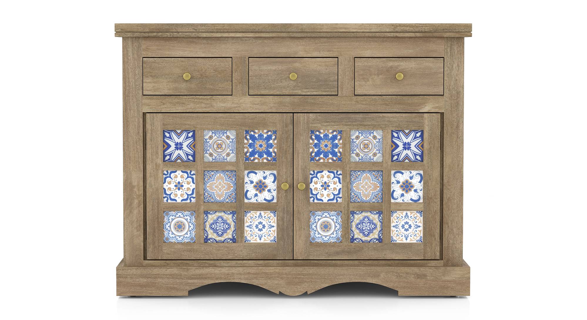 Azul Solid Wood Sideboard in Brushed Bali Oak Finish - Urban Ladder