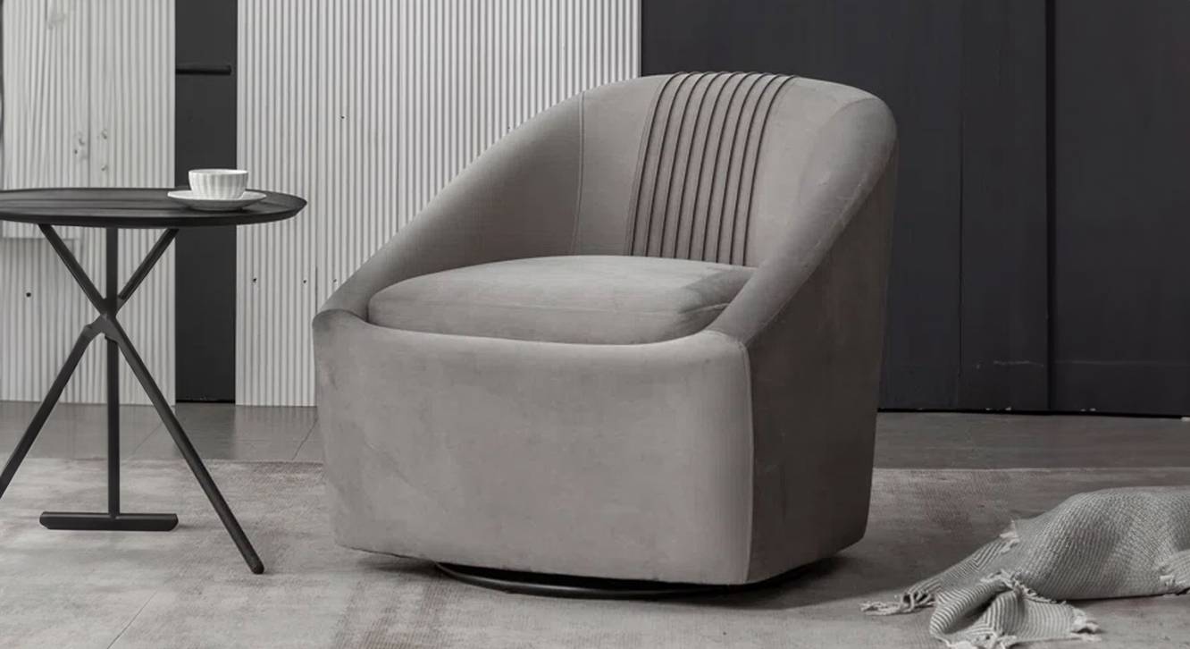 Chrishun Accent Chair in Grey Colour - Urban Ladder