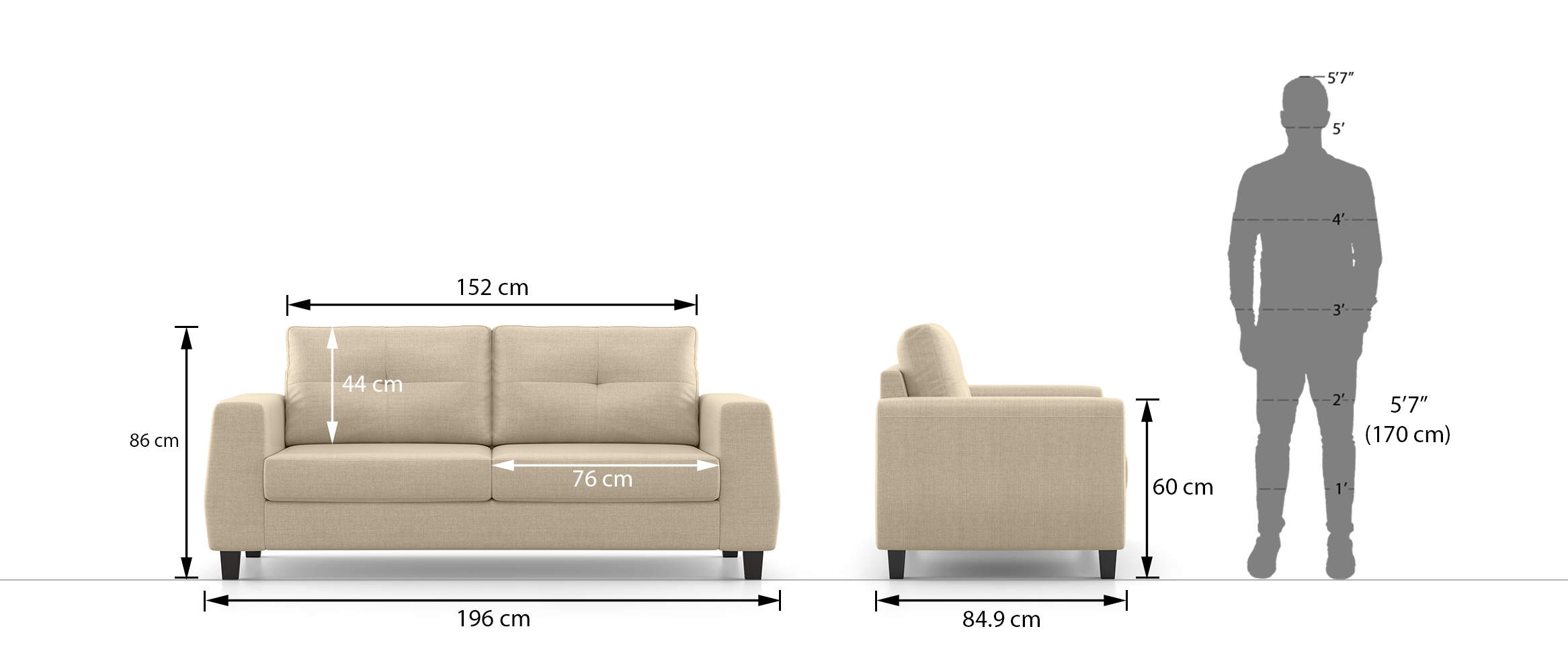 Standard Sofa Size In Cm | Cabinets Matttroy