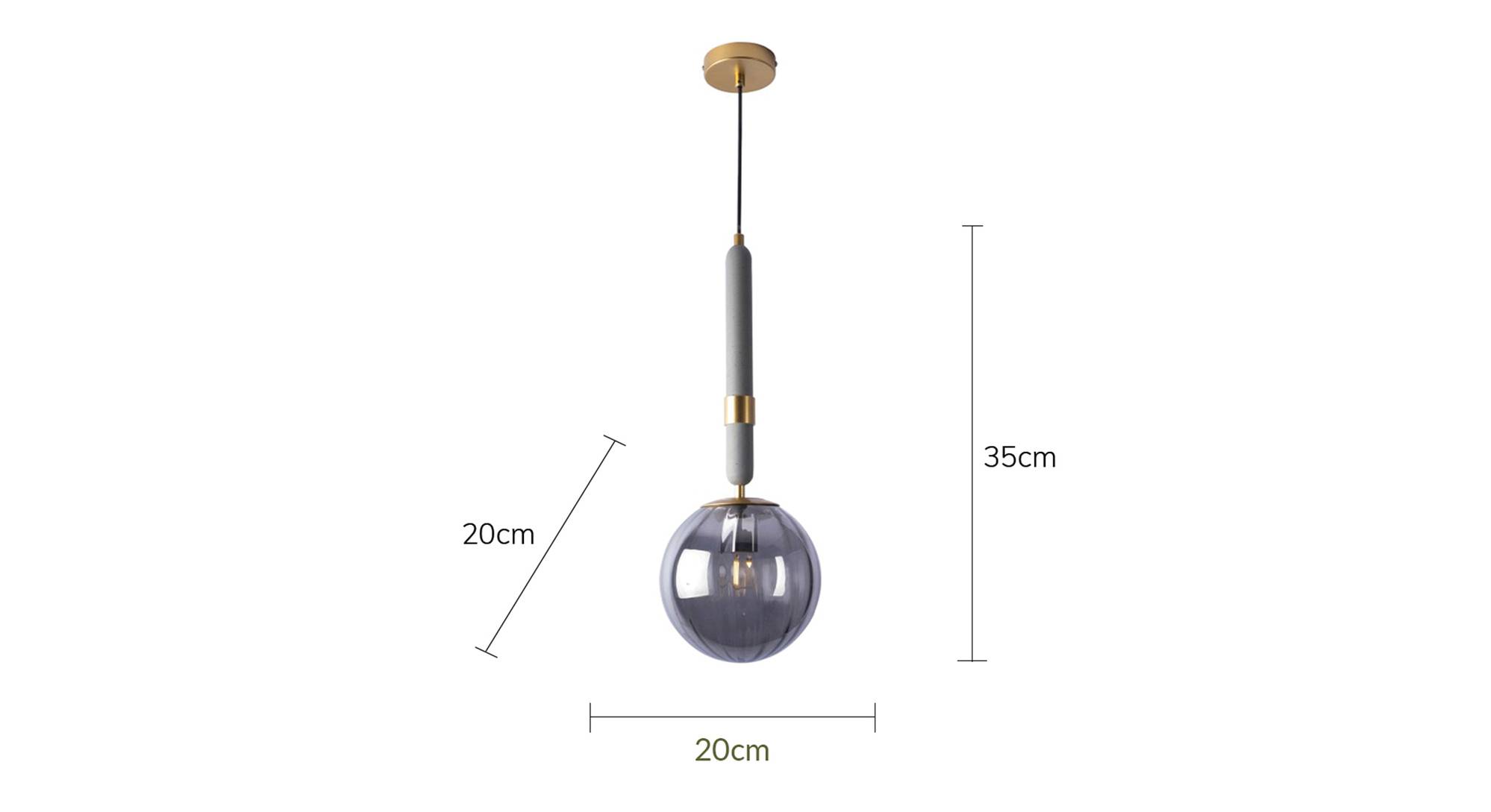 Crux Metal Hanging Light in Gold, Smokey Colour - Urban Ladder