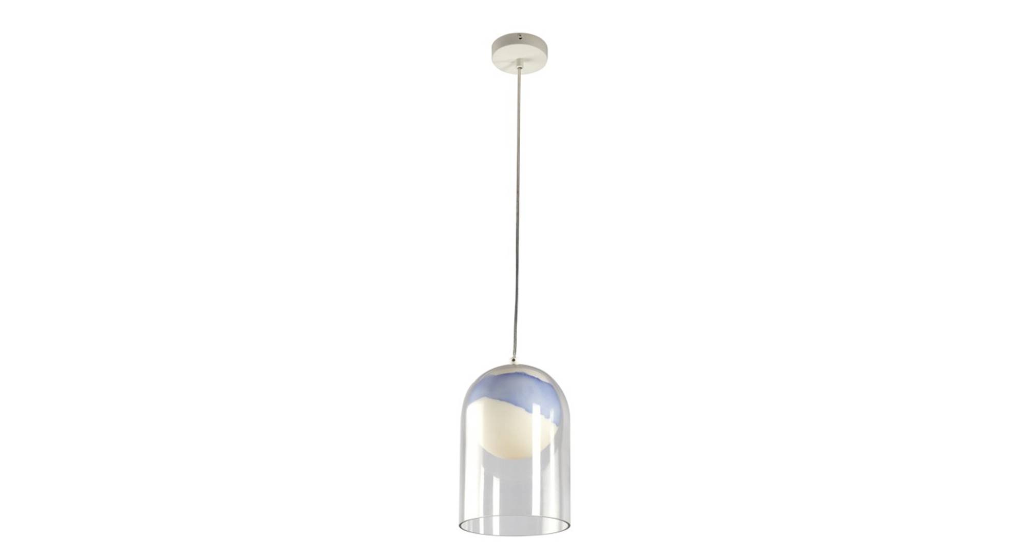 Mundo Glass Hanging Light in Blue, Clear Colour - Urban Ladder