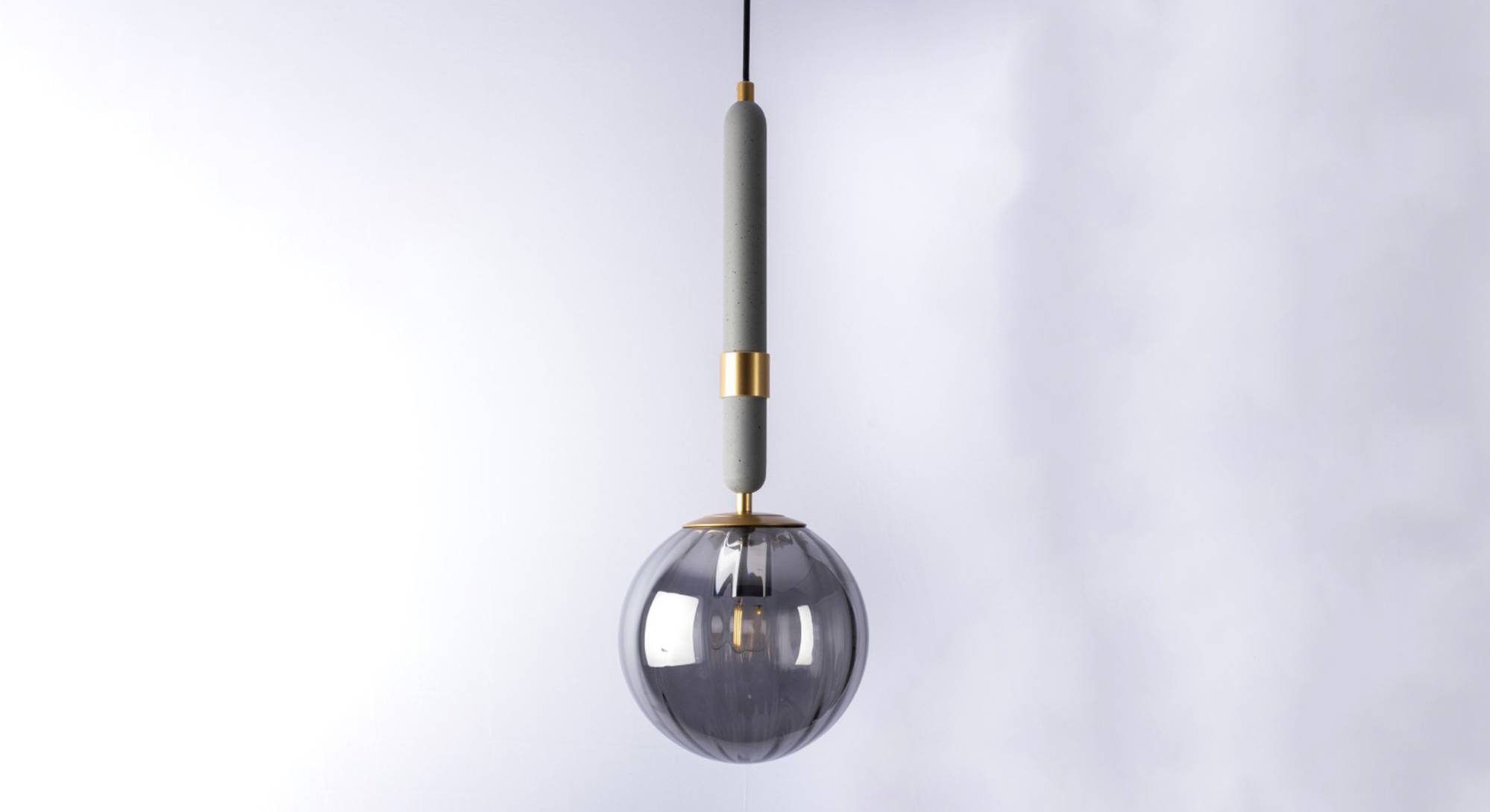 Crux Metal Hanging Light in Gold, Smokey Colour - Urban Ladder