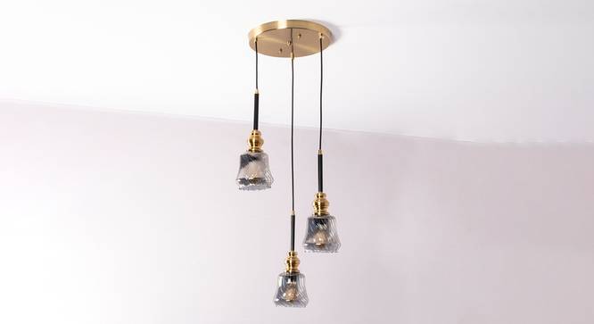 Gera Glass Hanging Light in Gold,Smokey Colour - Urban Ladder