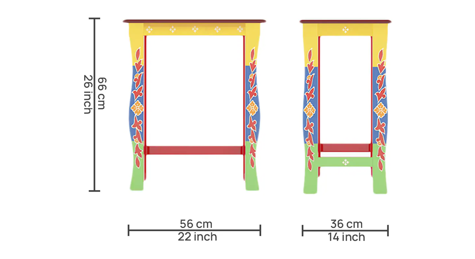 Thalassin Solid Wood Side Table in Painted Finish - Urban Ladder
