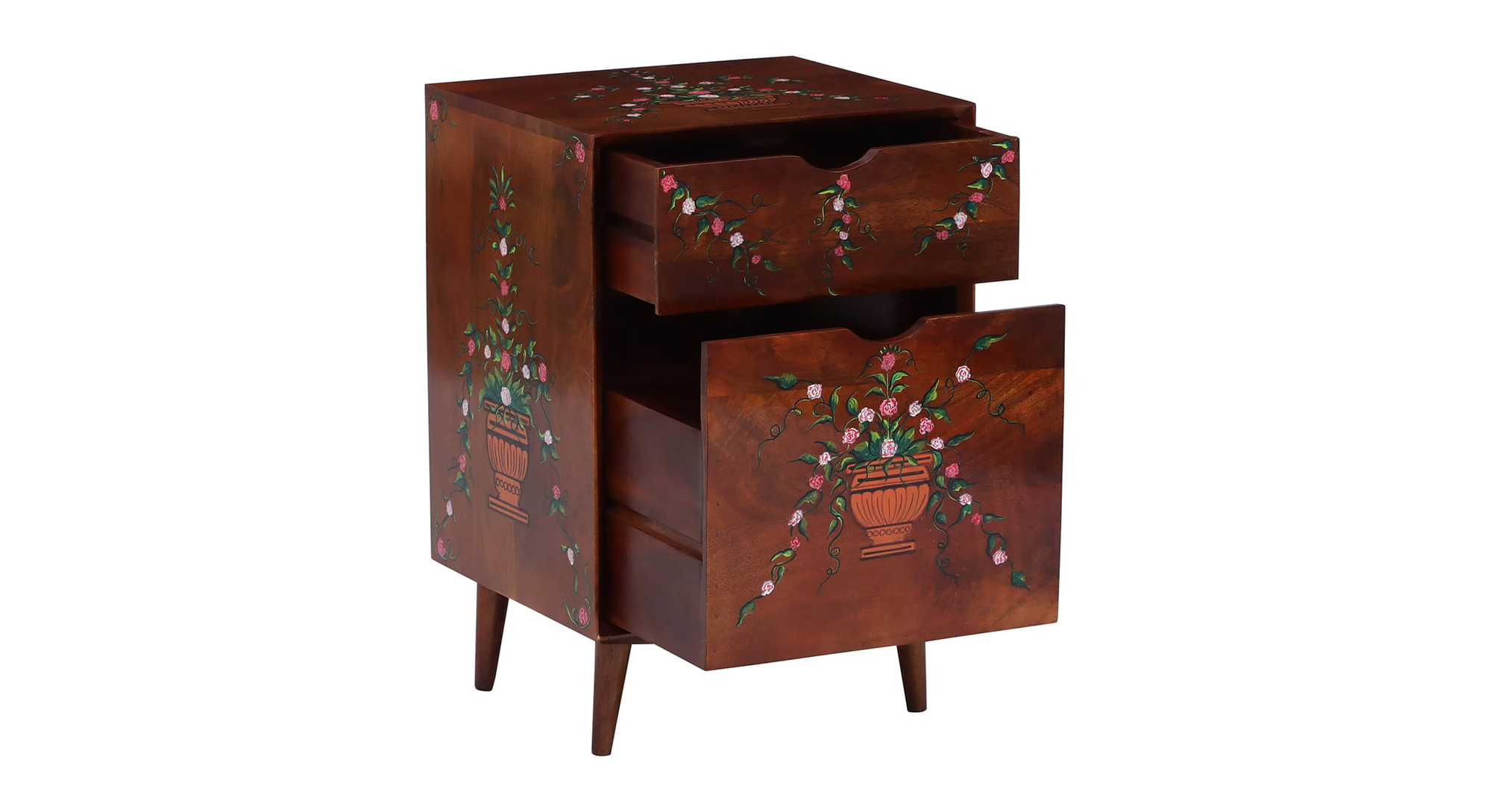 Jalin Solid Wood Bedside Table in Glossy Finish - Urban Ladder