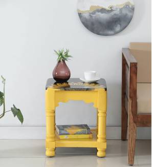 Lysandria Solid Wood Side Table in Painted Finish - Urban Ladder