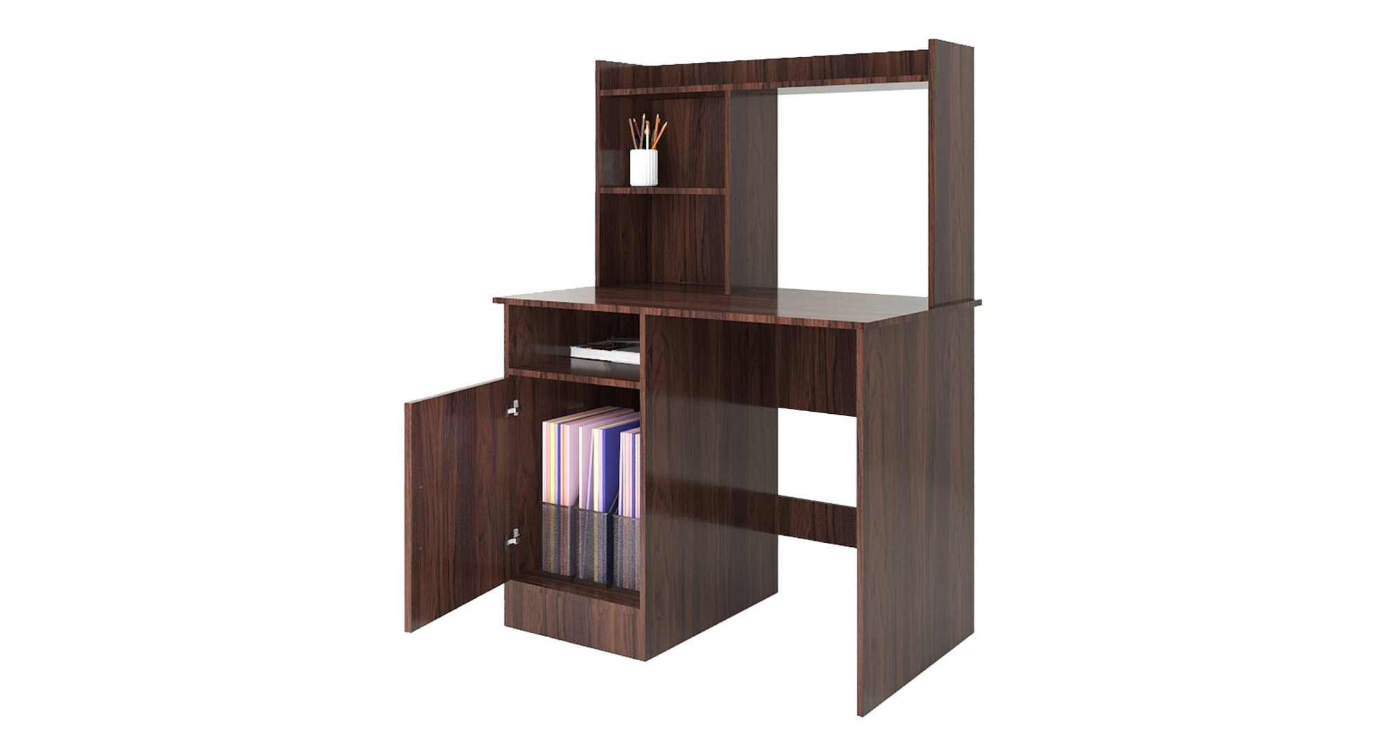 Shamon Engineered Wood Study Table in Walnut Finish - Urban Ladder