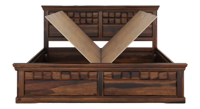 Prashiv Solid Wood King Size Drawer Storage Bed in Provincial Teak ...