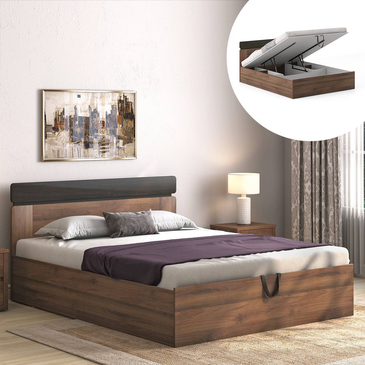 Wooden Double Bed Designs With Storage