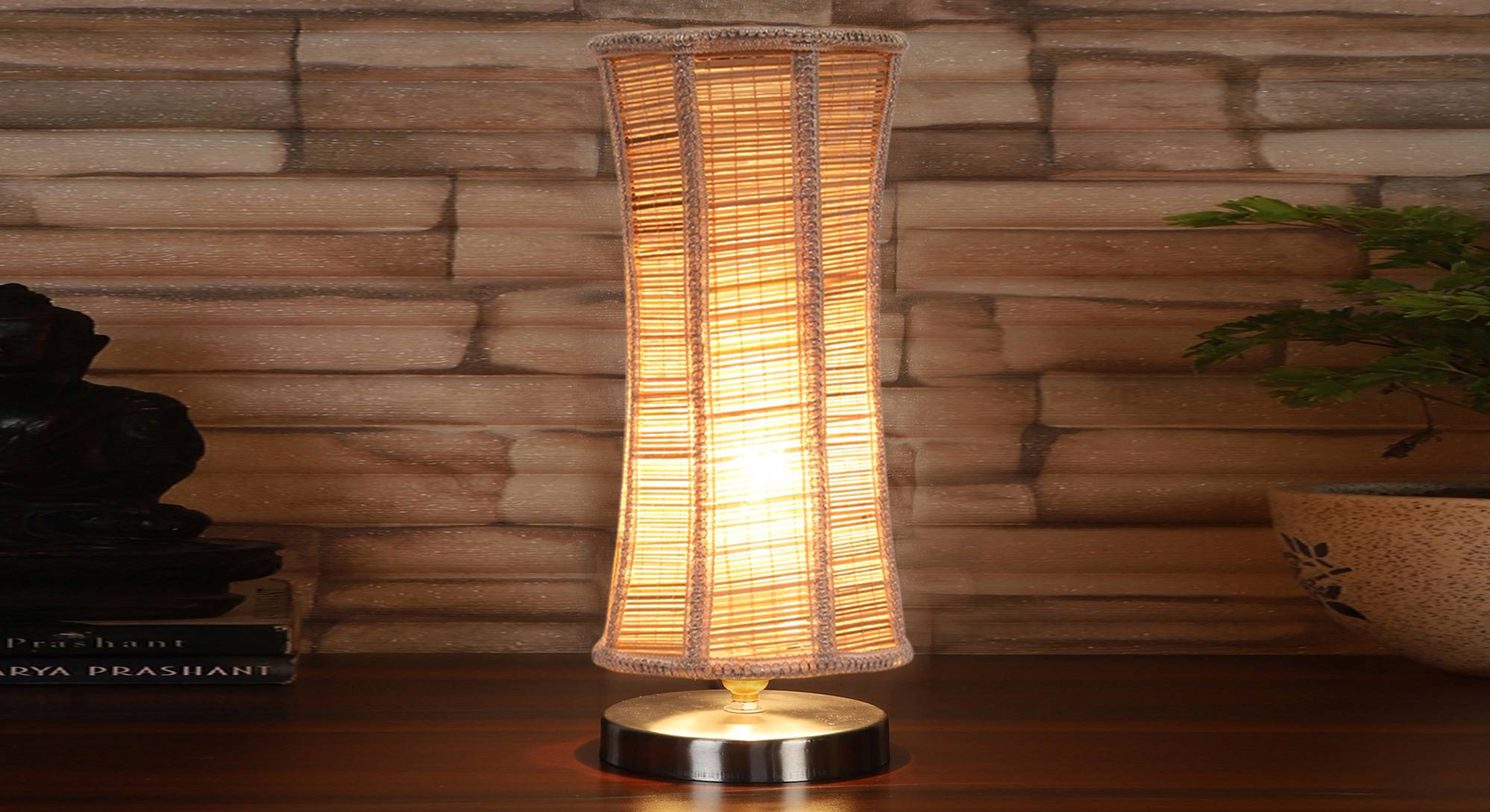 Band Bamboo Table Lamp with Steel Base - Urban Ladder