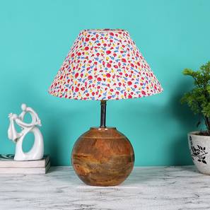 Multicolor cotton with Natural Wood Table Lamp -3 - Urban Ladder