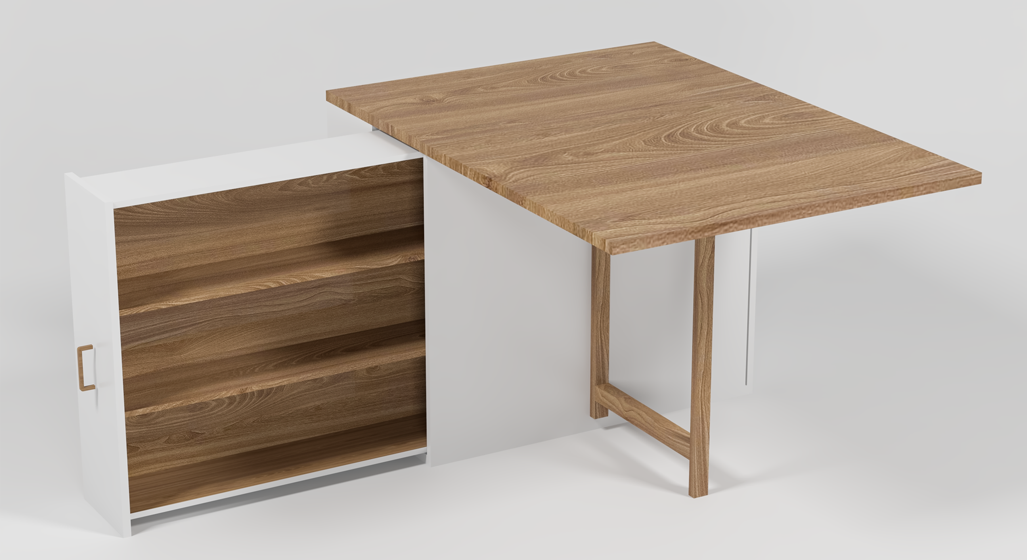 Space Saving Engineered Wood 2 Seater Dining Table with Set of Chairs ...