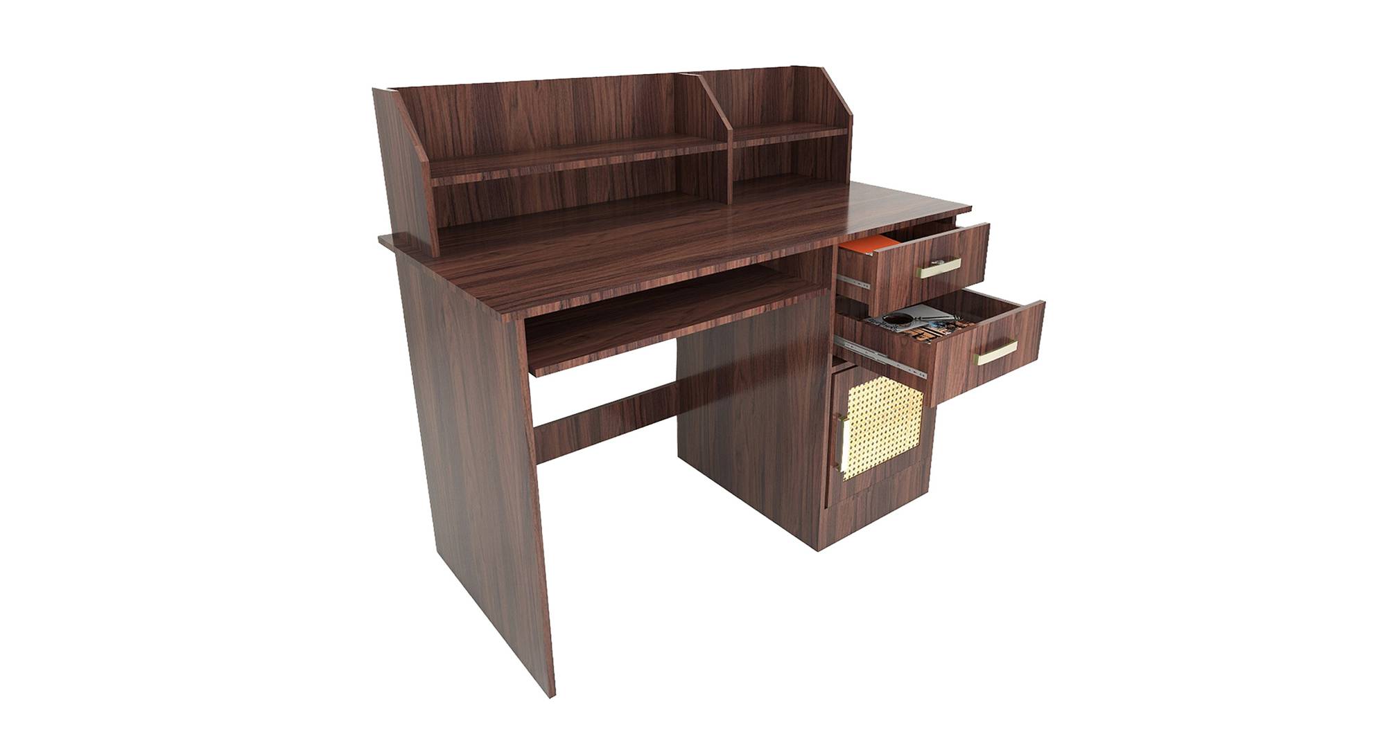 Shamon Engineered Wood Study Table in Walnut Finish - Urban Ladder