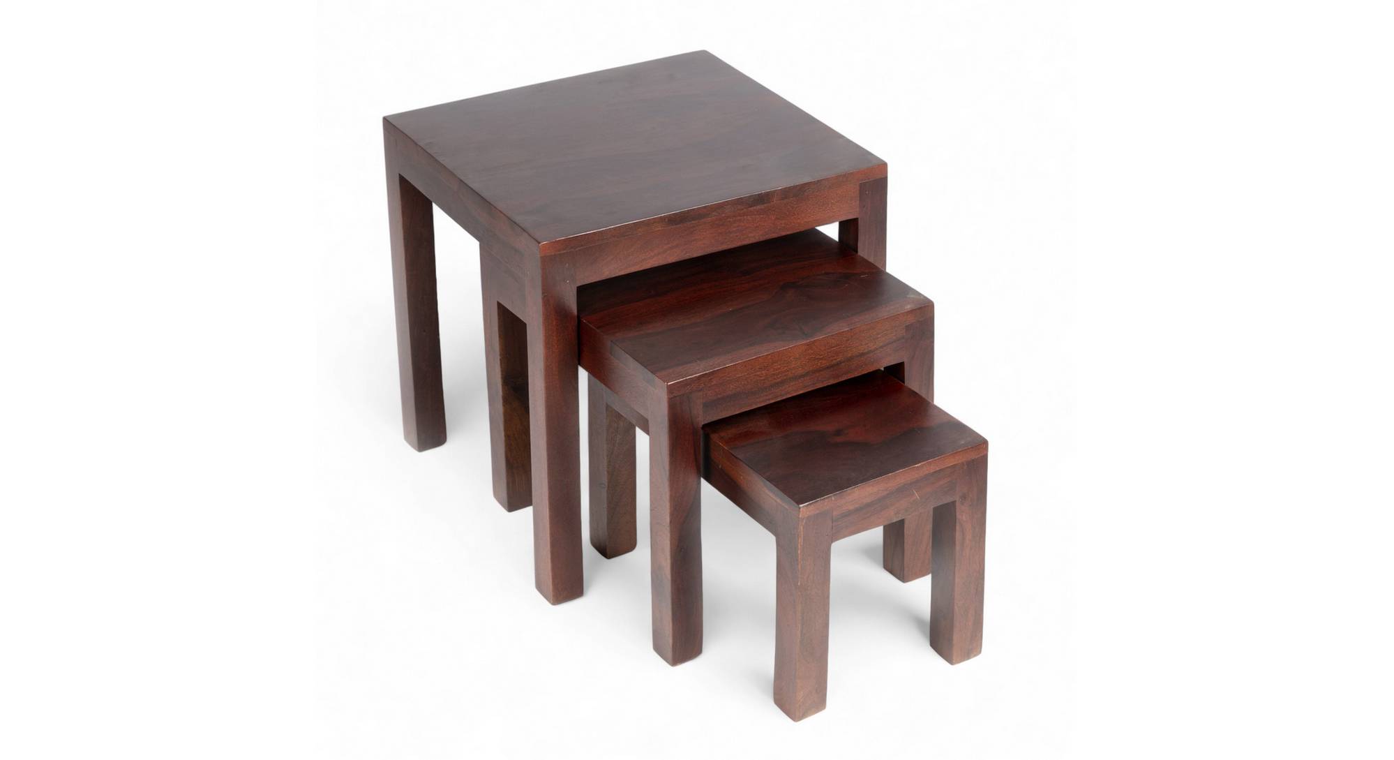 Oakland Solid Wood Side Table in Walnut Brown Finish - Urban Ladder