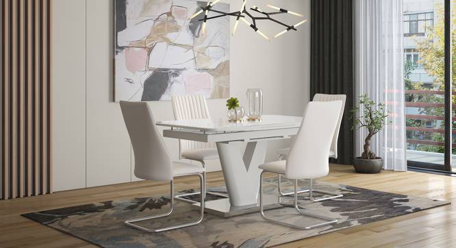 Caribu 4 to 6 Extendable Ingrid Leatherette 4 Seater Dining Table Urban Ladder