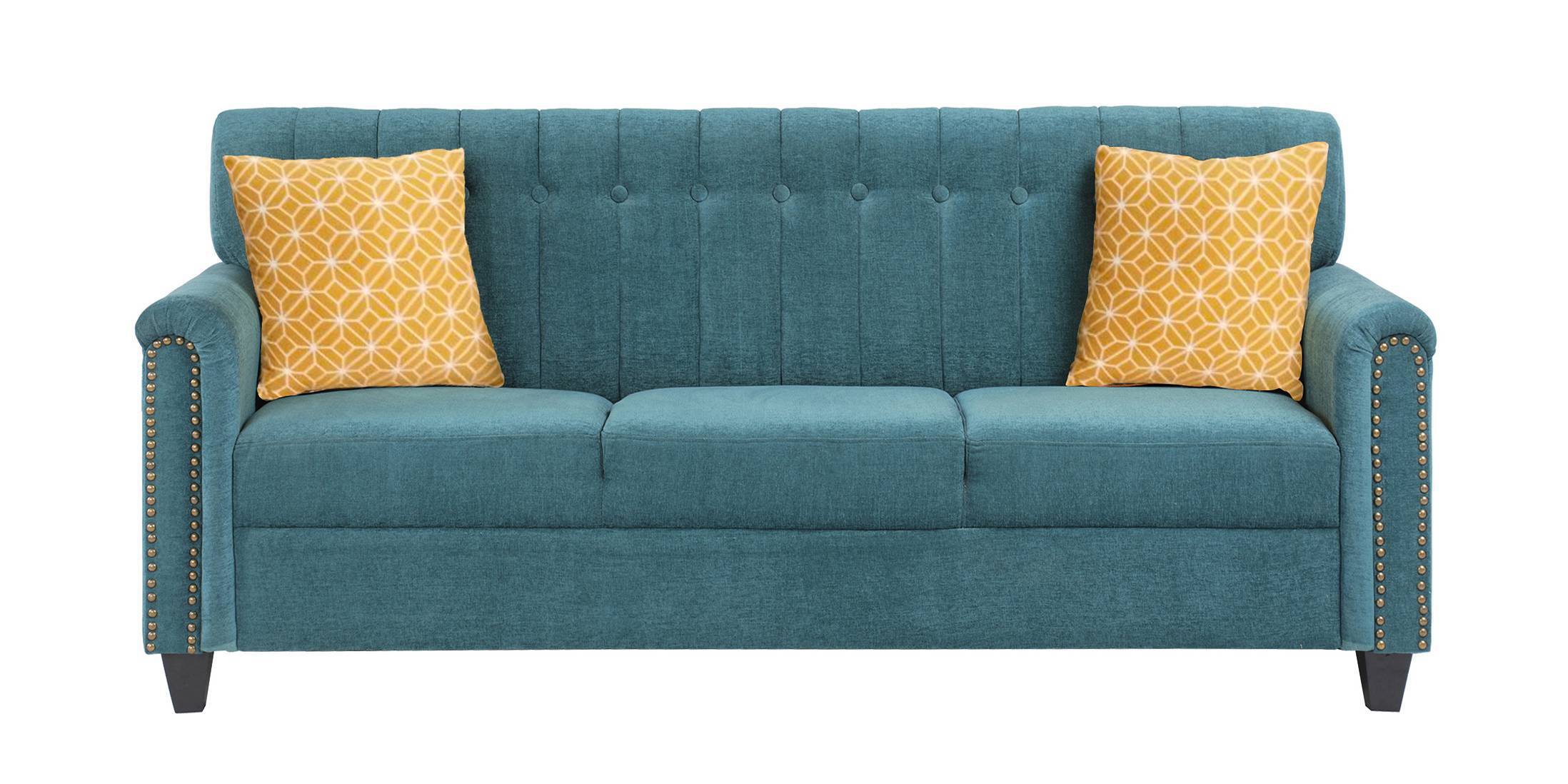 Elora Fabric Sofa Green Urban Ladder
